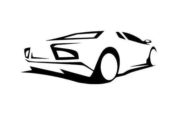 Sports Car Outline No.8 SVG Vector Cutting File / Clip Art | Etsy