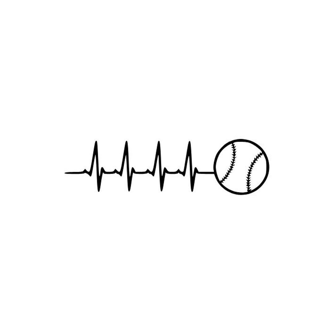 Heartbeat Baseball SVG Vector Cutting File / Clip Art Available for ...