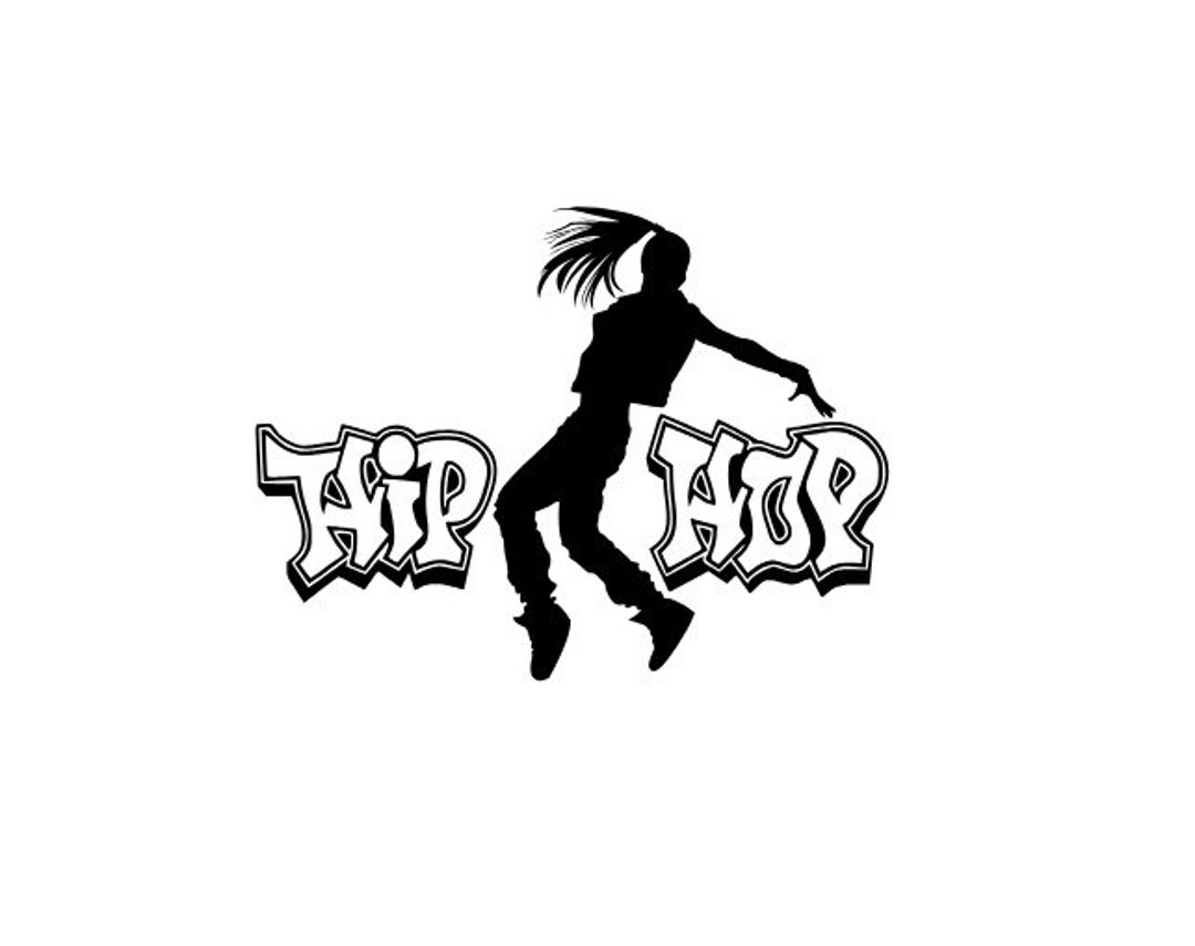 Hip Hop Graffiti Text and Dancer 2 Design SVG Vector Cutting File ...