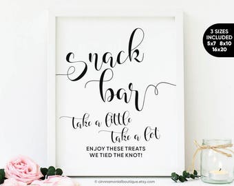 Wedding Snack Sign - Etsy