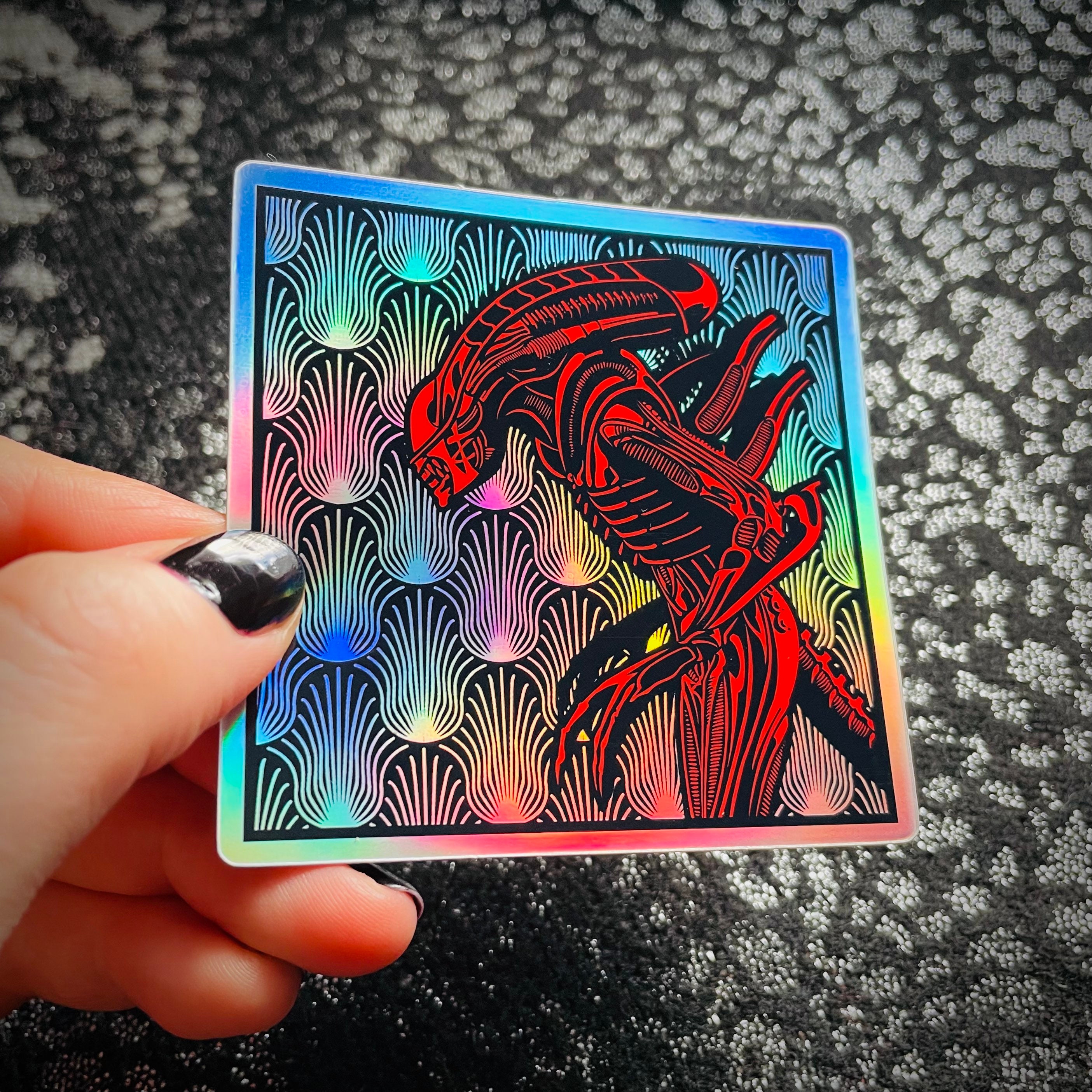 Holographic Xenomorph Alien Sticker Aliens Giger Sci-fi - Etsy
