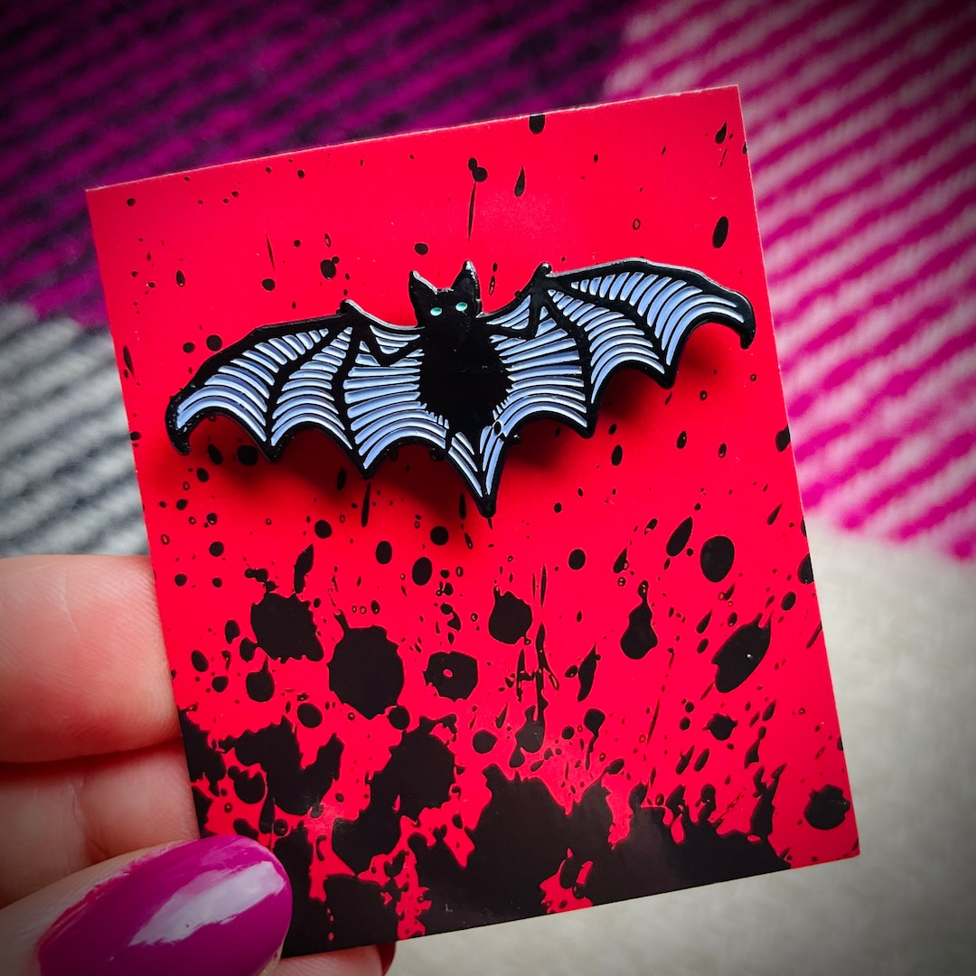 VALOWEEN BATTY - Pastel Purple Goth Bat Enamel Lapel Horror Pin - Lapel ...