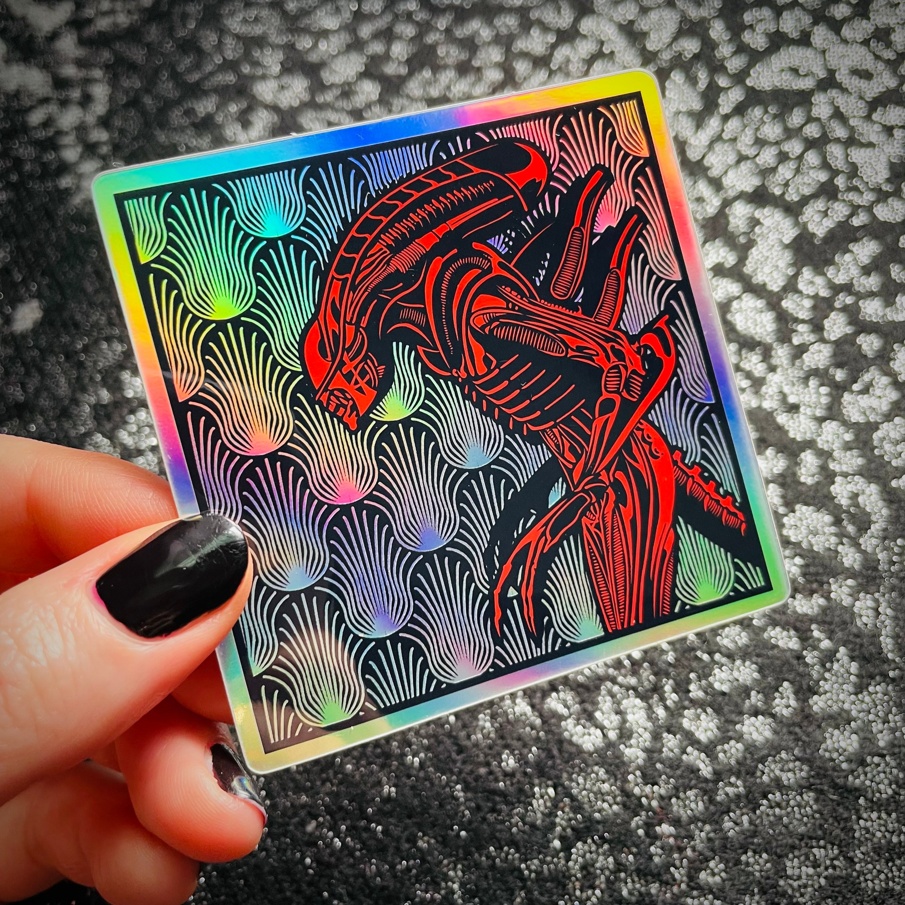 Holographic Xenomorph Alien Sticker Aliens Giger Sci-fi - Etsy