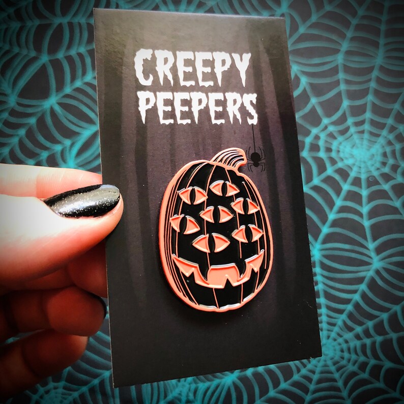 CREEPY PEEPERS Halloween Jack O' Lantern Enamel Lapel - Etsy