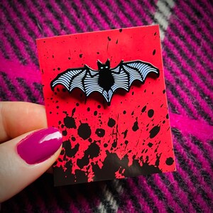 VALOWEEN BATTY - Pastel Purple Goth Bat Enamel Lapel Horror Pin - Lapel ...