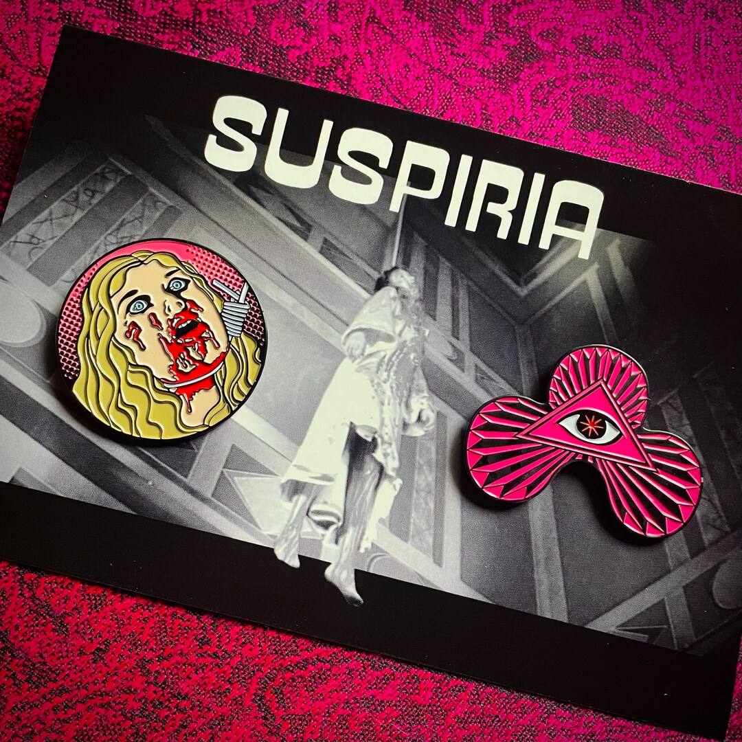 LE4 - PINK SUSPIRIA Enamel Pin Set- Pat Hingle - Helena Markos ...