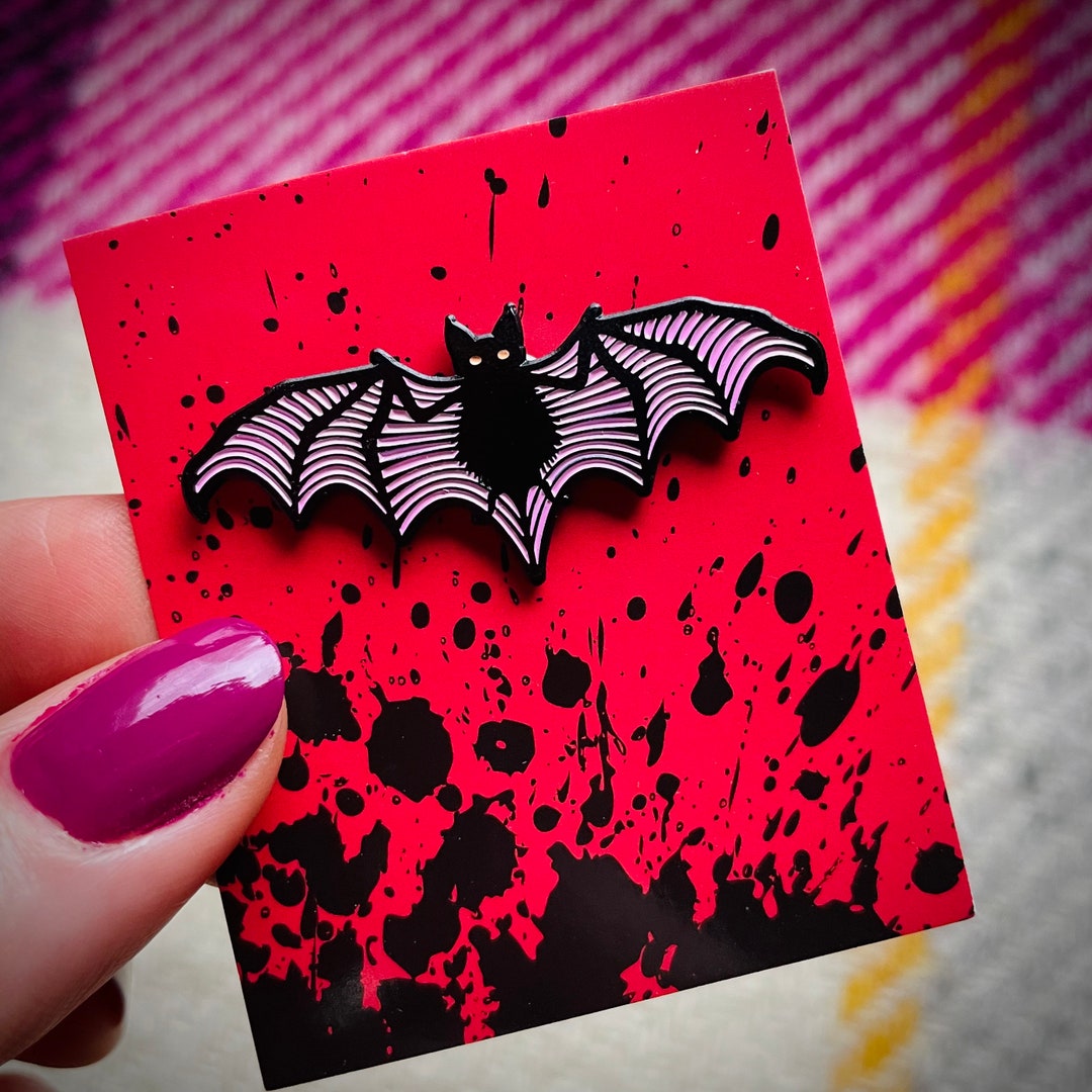 VALOWEEN BATTY - Pastel Pink Goth Bat Enamel Lapel Horror Pin - Lapel ...