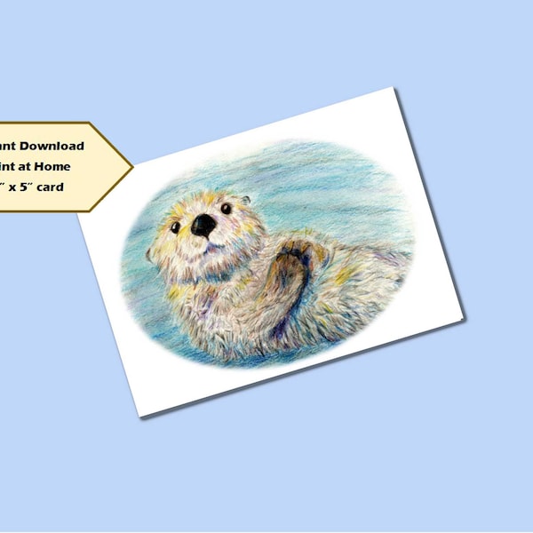 Otter Card - Etsy