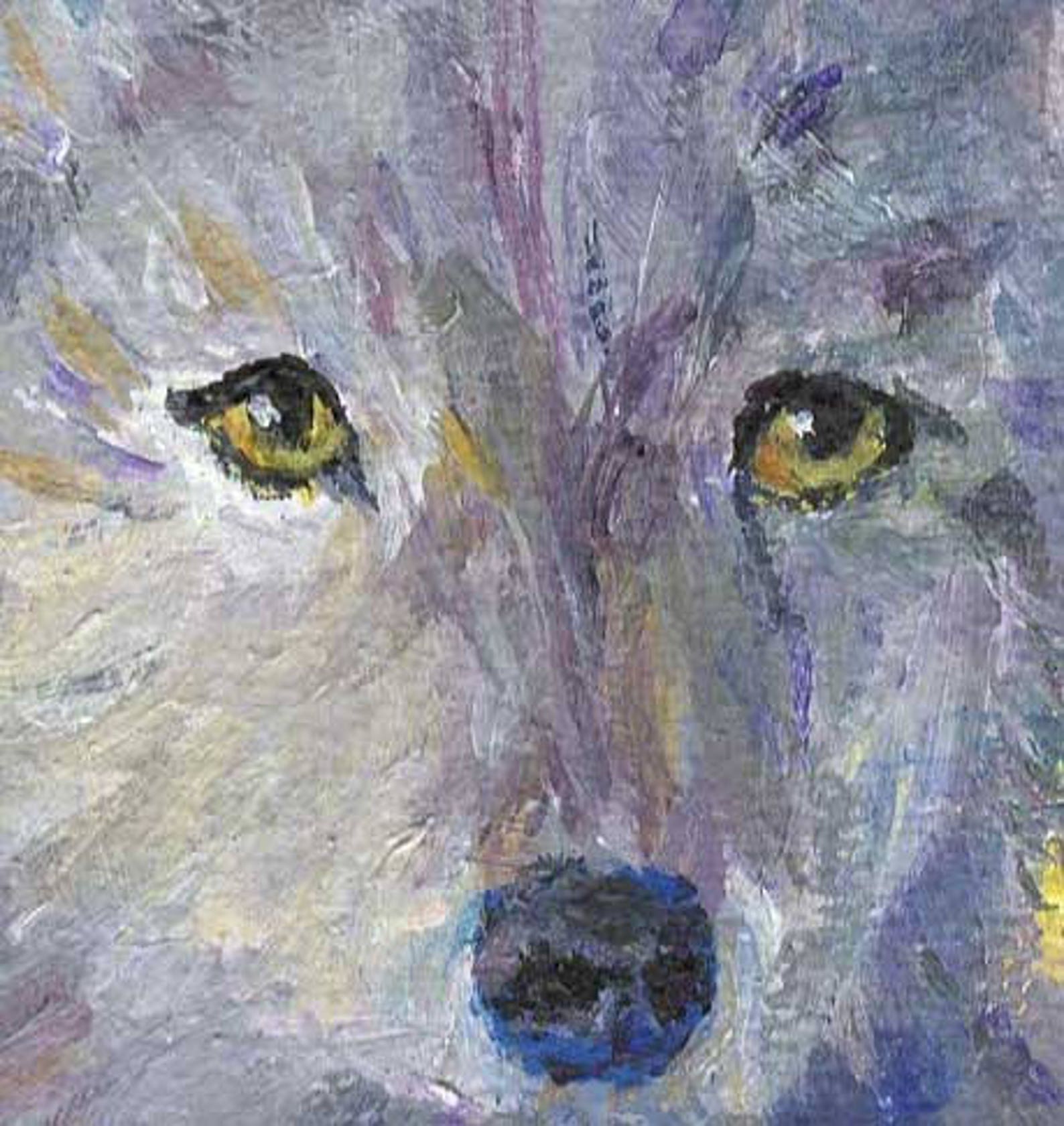 Gray Wolf Miniature Painting on Canvas Wildlife Paintings - Etsy
