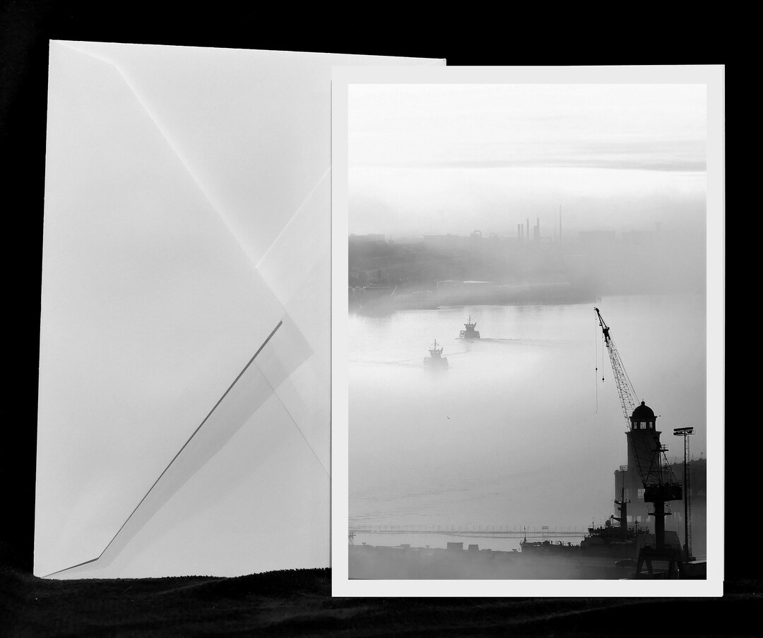 Ferries in the Fog-prints/card, Halifax Harbour, Nova Scotia, Ocean ...