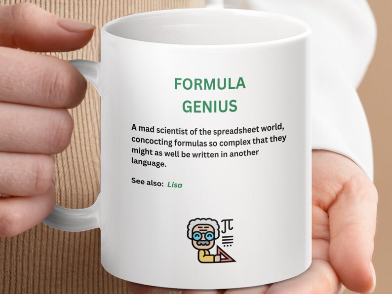 Formula Genius Mug, Quirky Scientist Coffee Cup, Unique Nerdy Math Gift ...