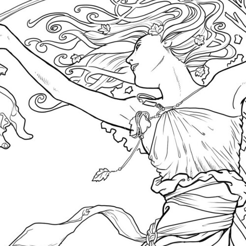 Spirit of Autumn Fairy Coloring Page Coloring for Grownups - Etsy