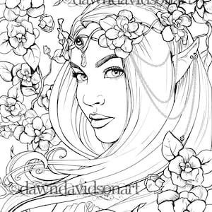 Freckles the Fairy, Coloring Page, Printable, Colouring for Adults, Instant Download, Grayscale ...