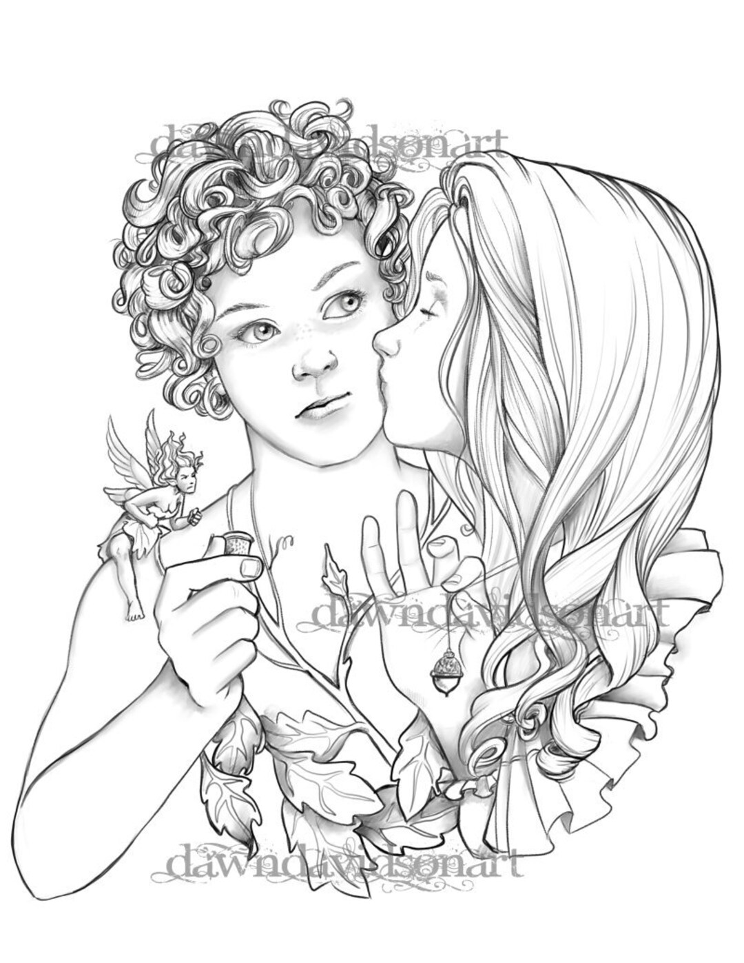 Thimble, Peter Pan Coloring Page, Printable, Colouring for Adults ...