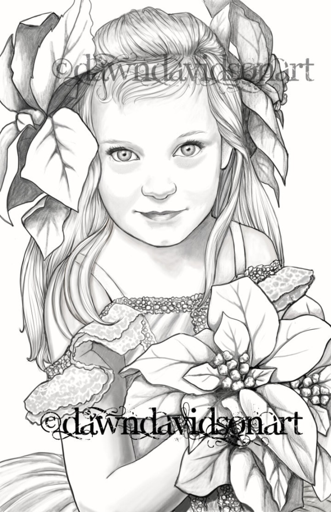 Princess Emera, Adult Coloring Pages, Grayscale, Colouring for Grown ...