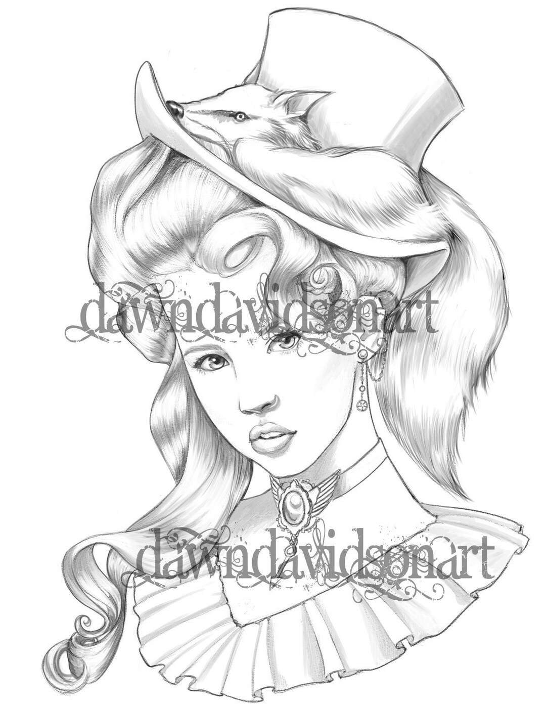 Foxy, Steampunk, Adult Coloring Pages, Grayscale, Colouring for Grown ...