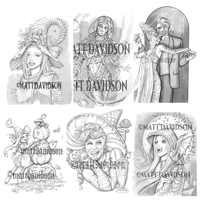 Gorgeously Gothic Halloween Horror Adult PDF Coloring Book | Etsy