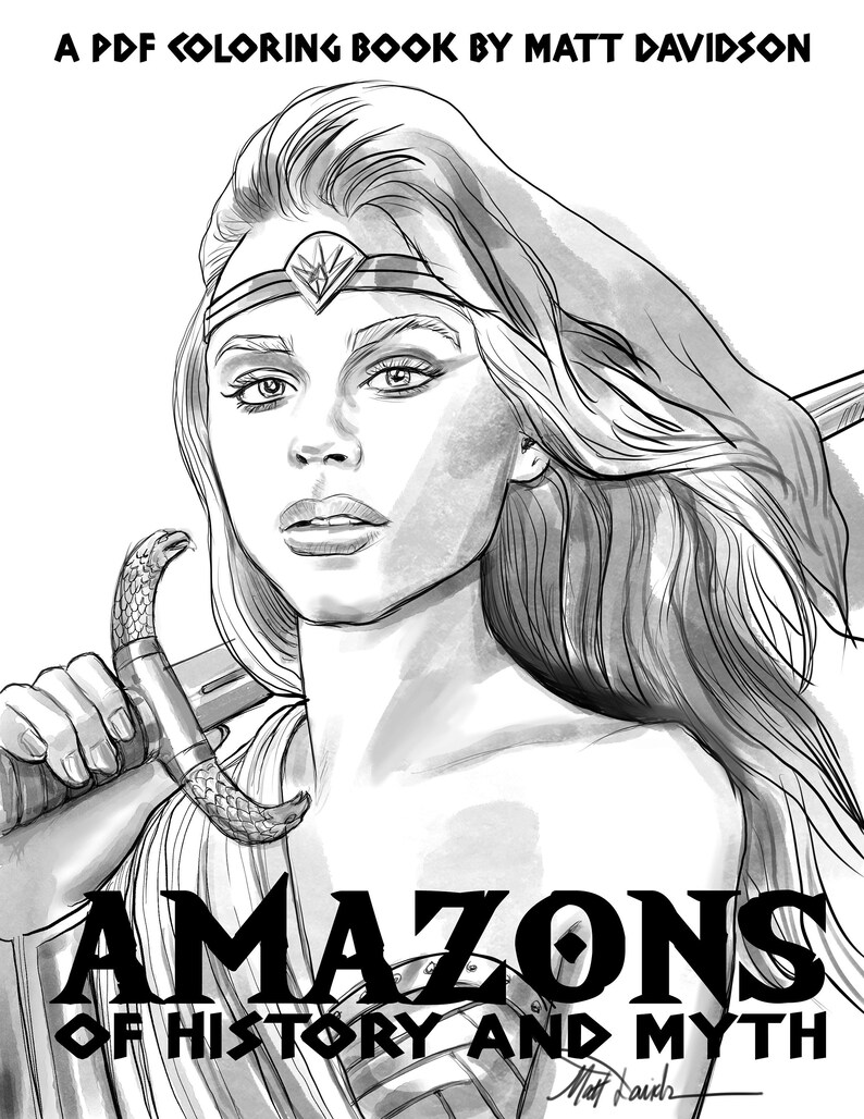 Amazons Warrior Women Adult PDF Coloring Book Matthew - Etsy