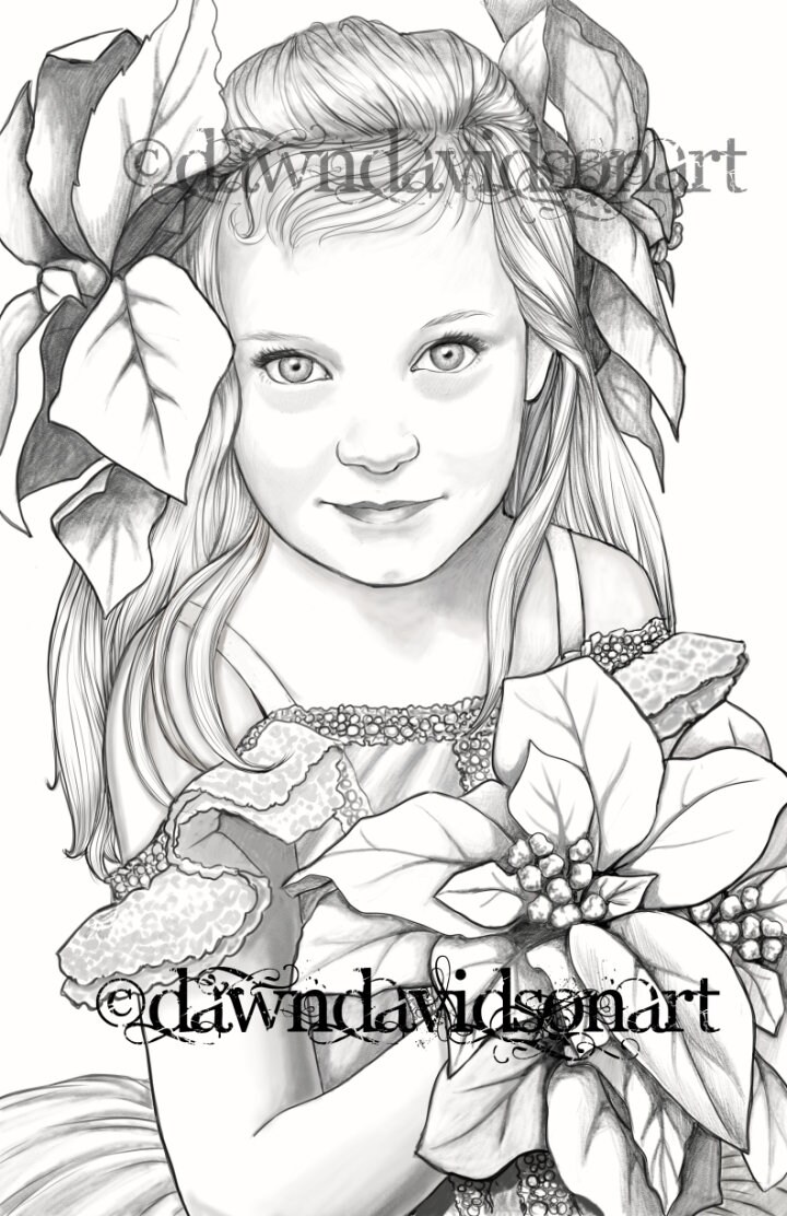 Holiday Portraits Coloring Pages Printable Colouring for | Etsy