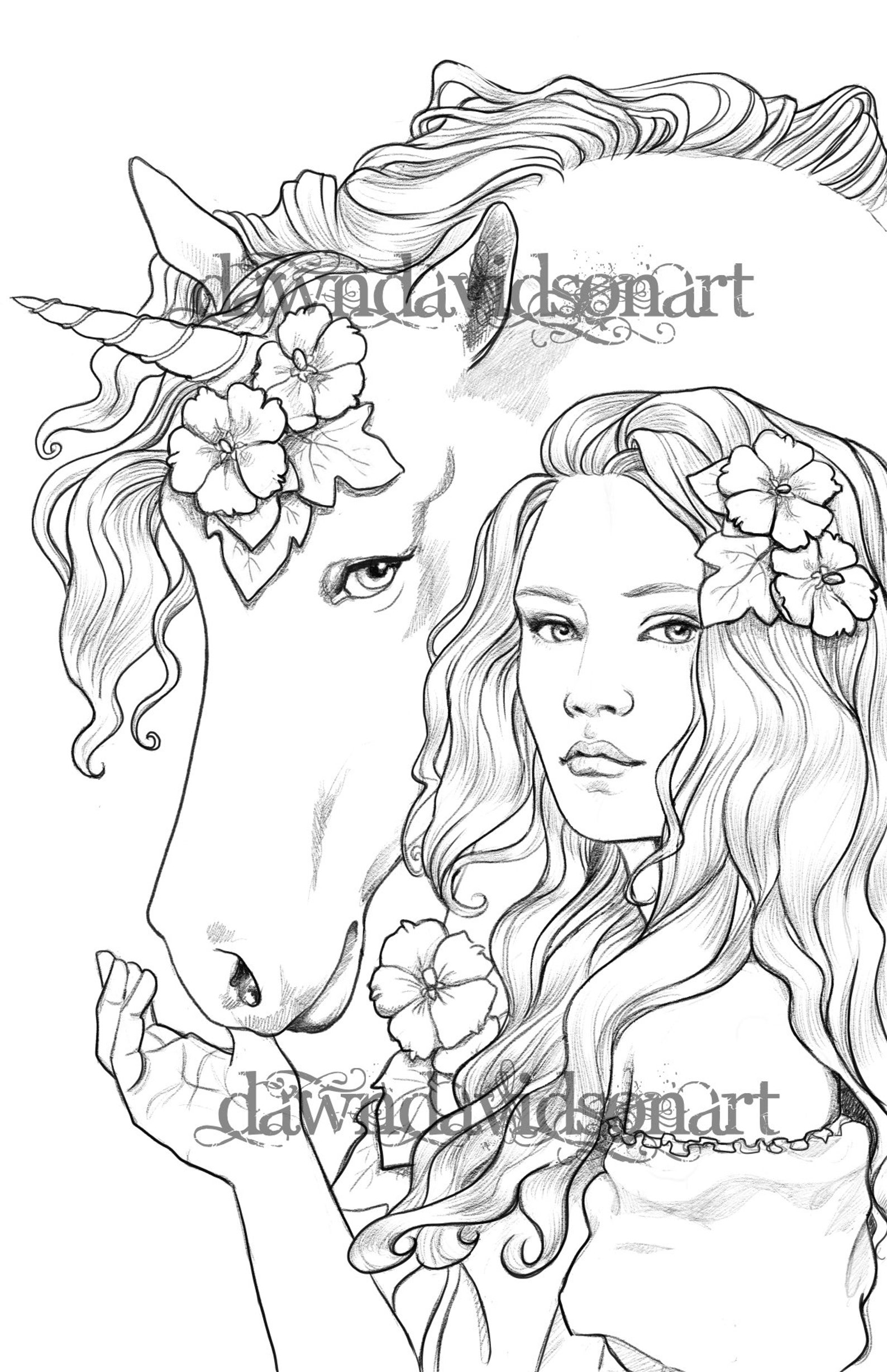 Coloring Pages for Adults, Best Friends, Unicorn, Colouring for Grown ...