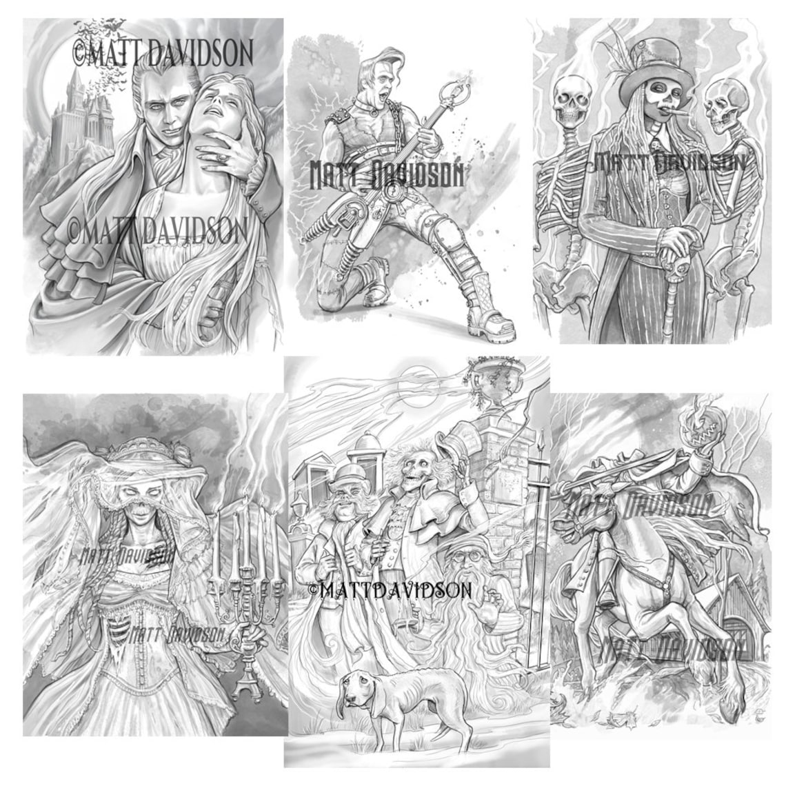 Gorgeously Gothic Halloween Horror Adult PDF Coloring Book | Etsy