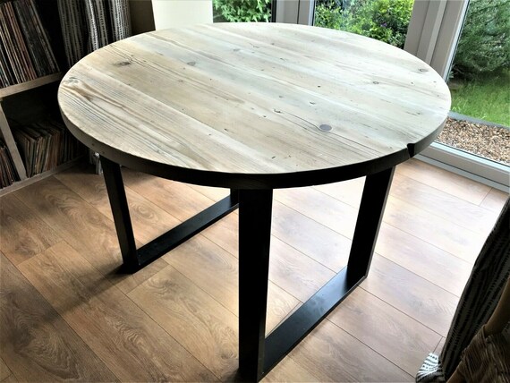 Circular Round Table Custom Made Reclaimed Scaffold Boards | Etsy