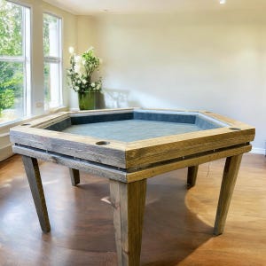 Hexagonal Gaming Table | D&D Pathfinder | Hexagon Table | Reclaimed Scaffold Boards | THE BASALT ...