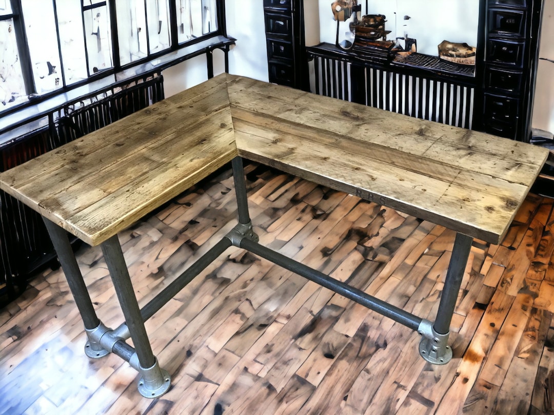 Standing Corner Desk, Bar Desk, Office Desk, Custom Made From Reclaimed ...