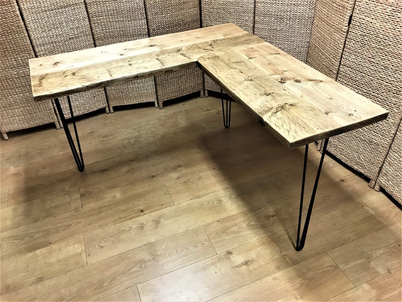 Corner Office Desk Two Boards Custom Made From Reclaimed - Etsy