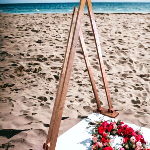 Pair of Handcrafted Wooden Wedding Triangle Altars | Reclaimed Timber ...
