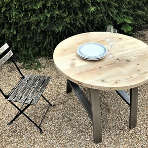 Outdoor Circular Round Table Custom Made Reclaimed Wood | Etsy