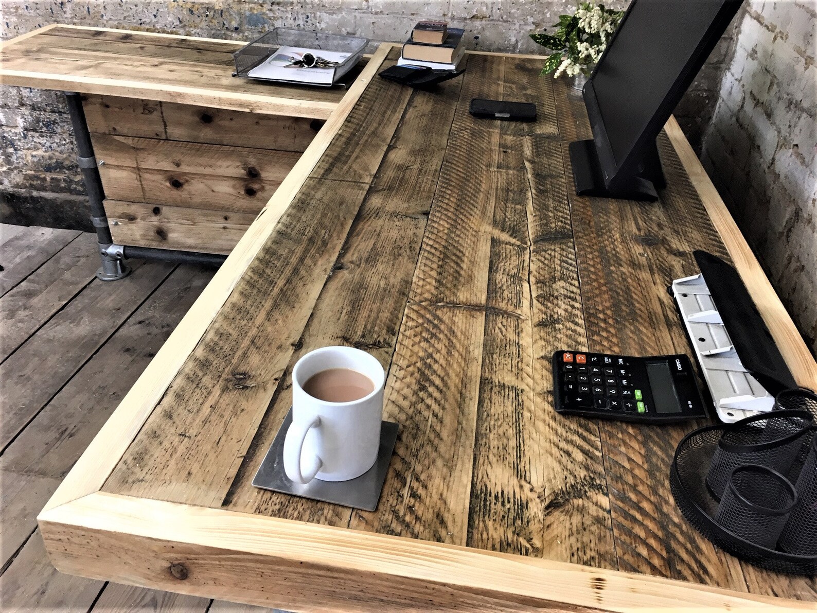 Richmond Corner Desk Office Desk Custom Made Reclaimed | Etsy UK