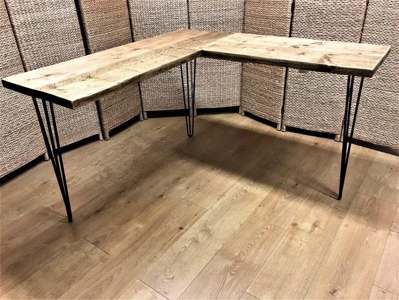 Corner Office Desk Two Boards Custom Made From Reclaimed - Etsy