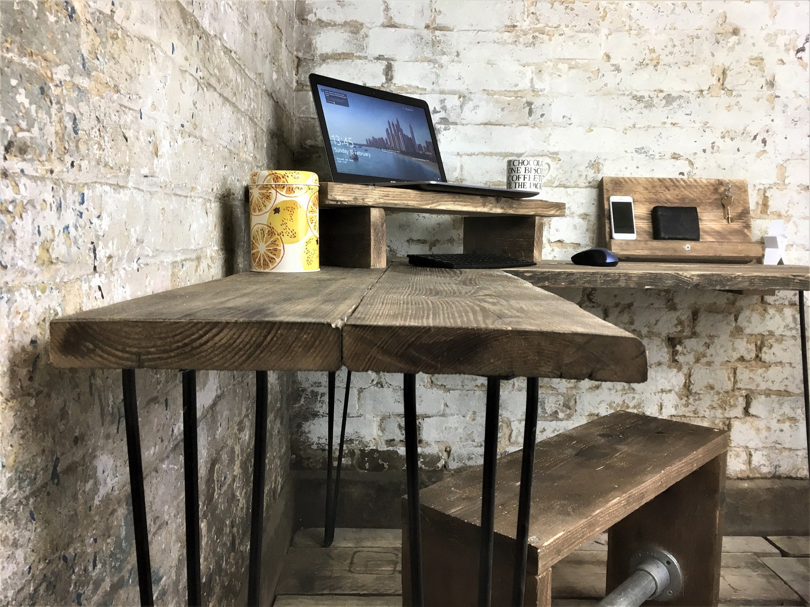 Corner Office Desk Two Boards Custom Made From Reclaimed | Etsy