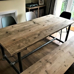 Dining Table, Custom Made Reclaimed Scaffold Boards, Rustic, Industrial ...