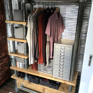 Industrial Open Wardrobe With Drawers | Reclaimed Scaffolding| THE ...