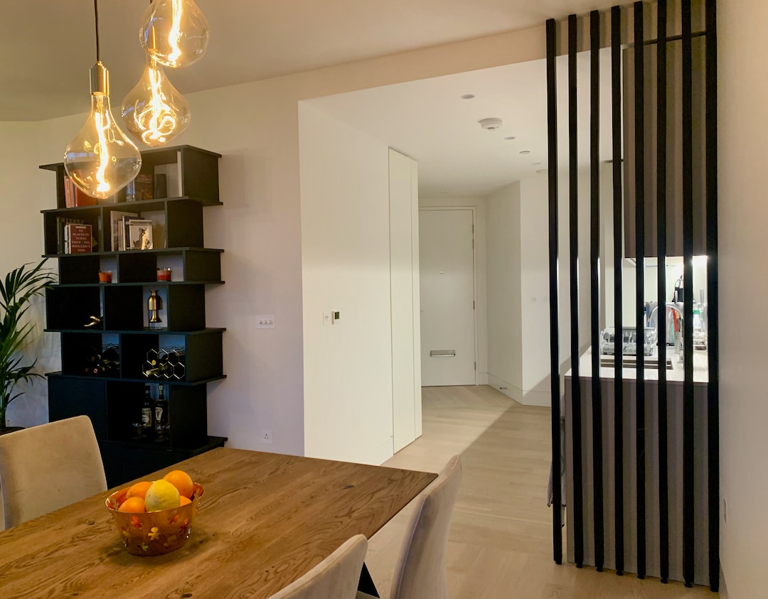 Painted Wooden Wall Partition | Room Divider | Floor to Ceiling Wooden ...