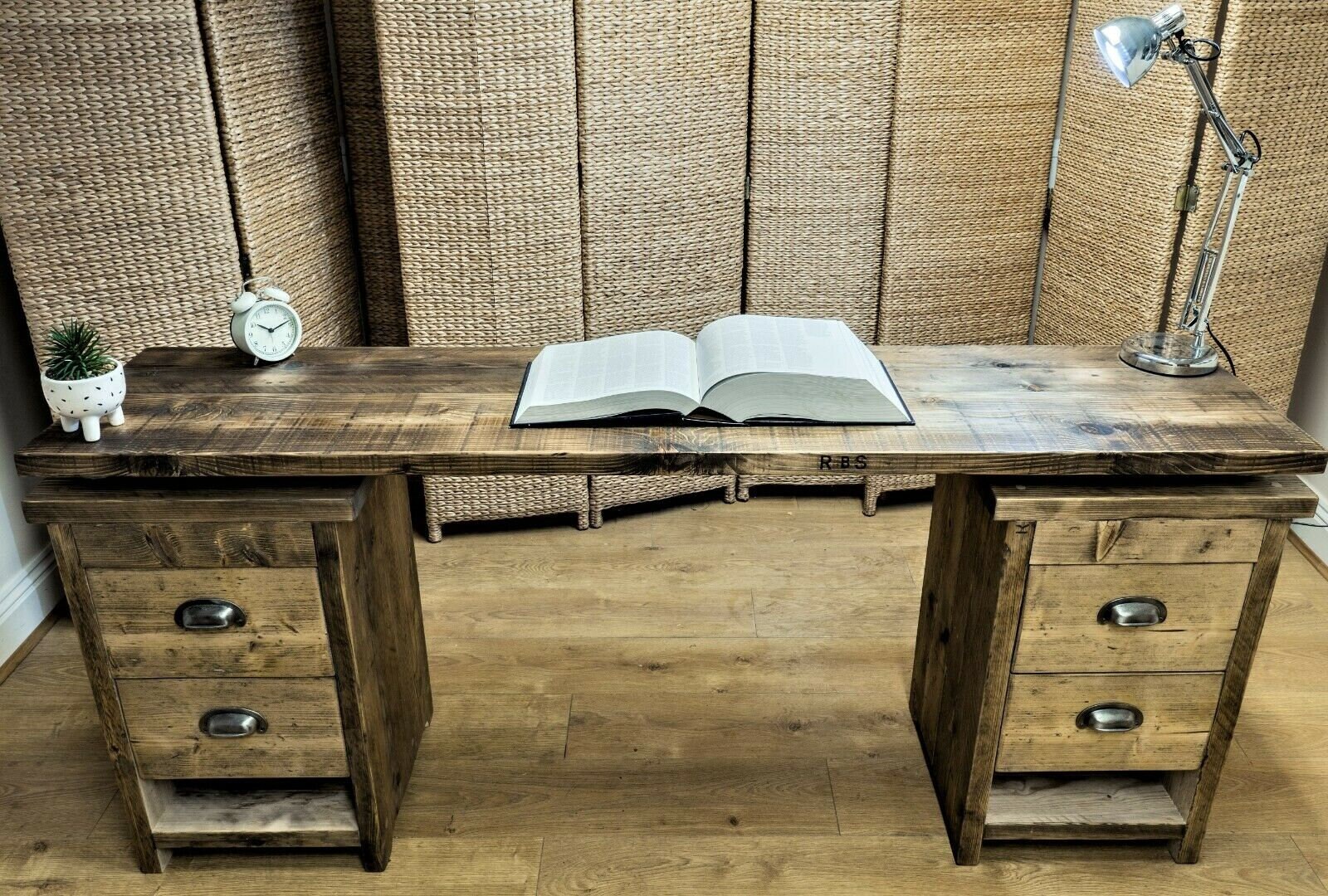 Pedestal Office Desk With Under Desk Cupboards Storage Unit | Etsy UK