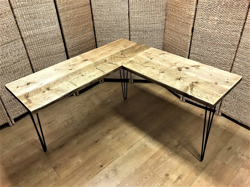 Corner Office Desk Two Boards Custom Made From Reclaimed - Etsy