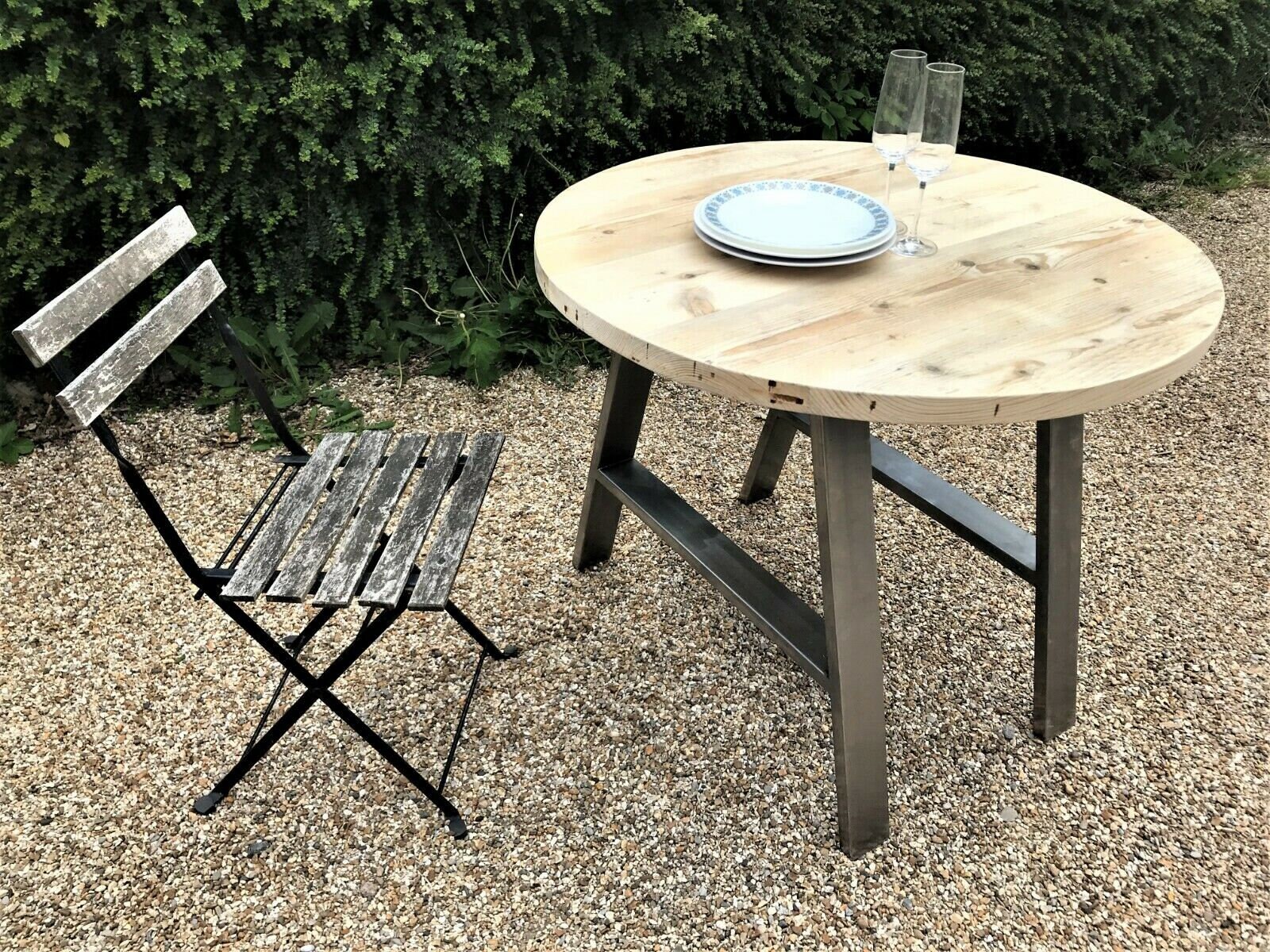 Outdoor Circular Round Table Custom Made Reclaimed Wood | Etsy