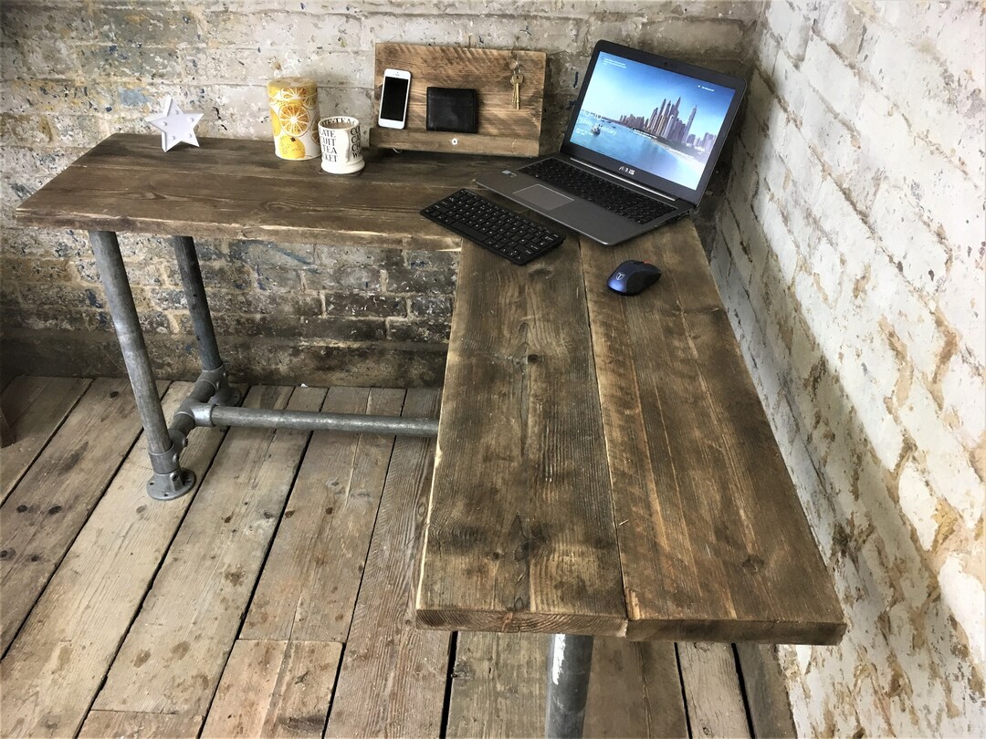 Corner Office Desk Two Board Custom Made From Reclaimed - Etsy