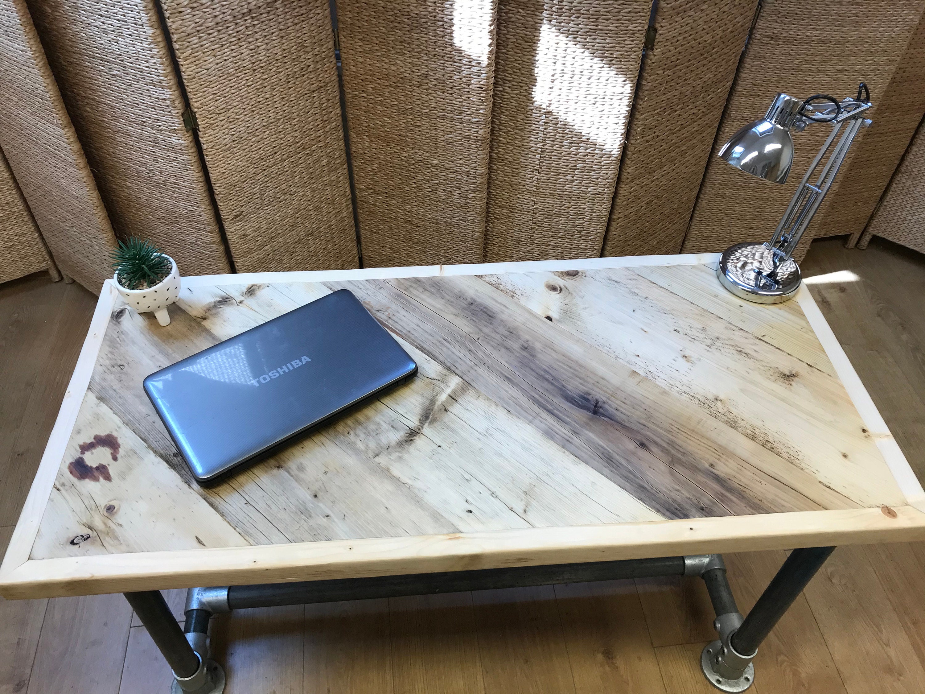 Diagonal Desk Dining Table Reclaimed Scaffold Boards - Etsy