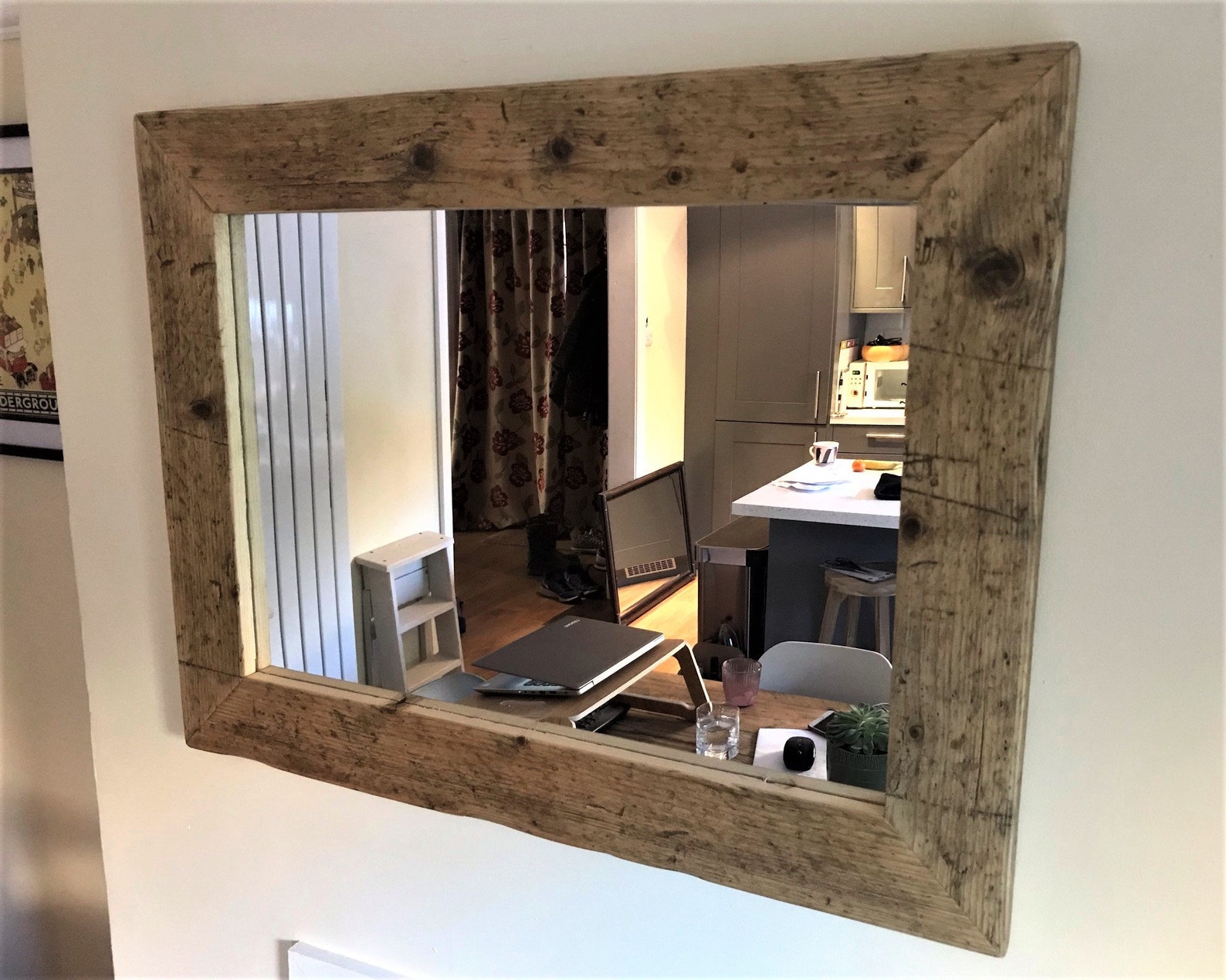 Rustic Wooden Mirror Recycled Industrial Mirror Reclaimed - Etsy