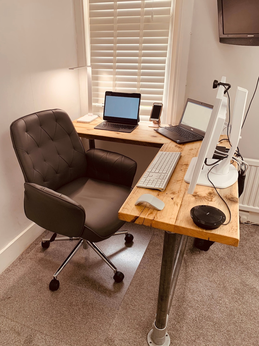 Corner Office Desk - Two Board, Custom Made Corner Desk Reclaimed ...