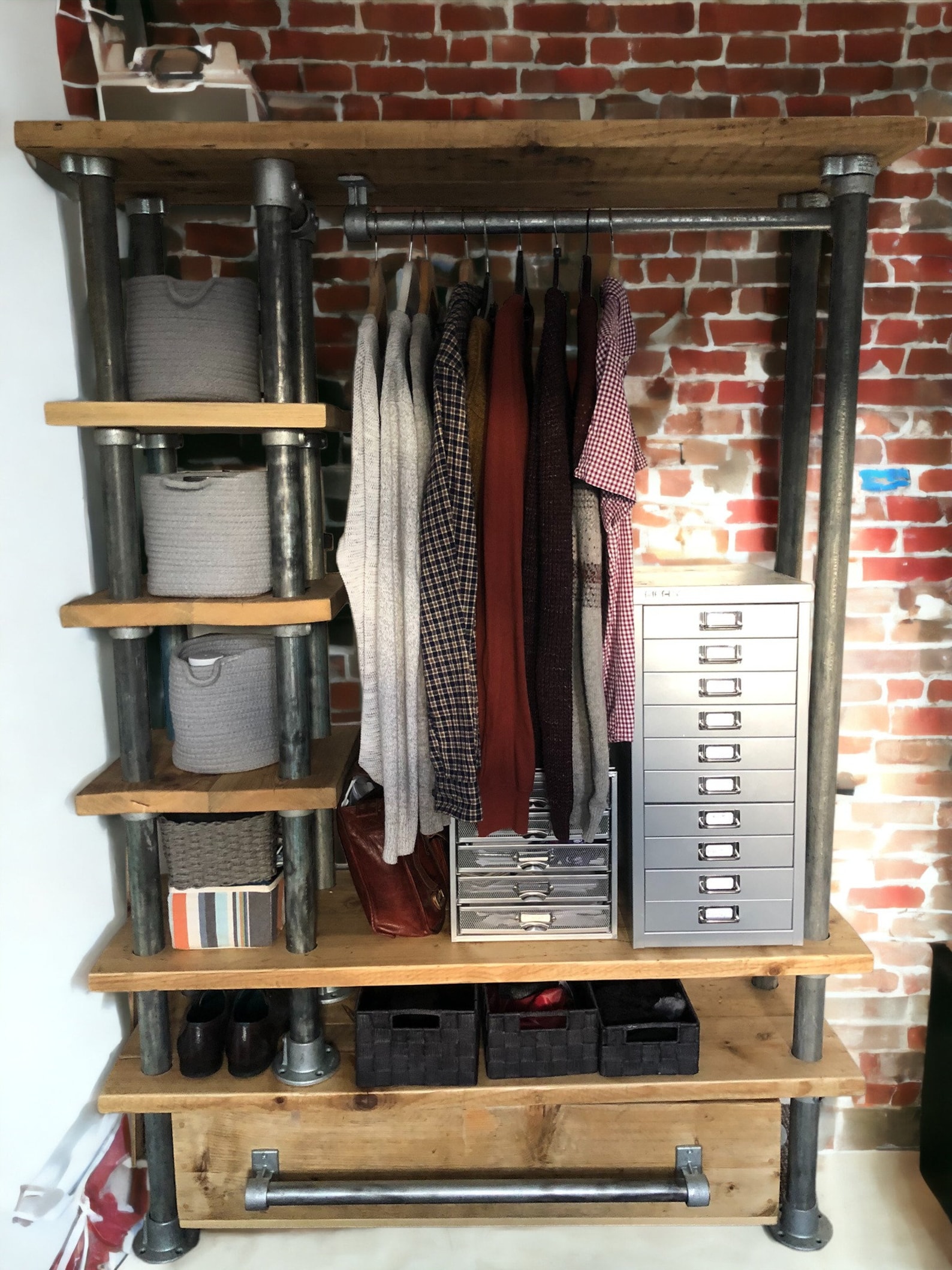 Industrial Open Wardrobe With Drawers | Reclaimed Scaffolding| THE ...