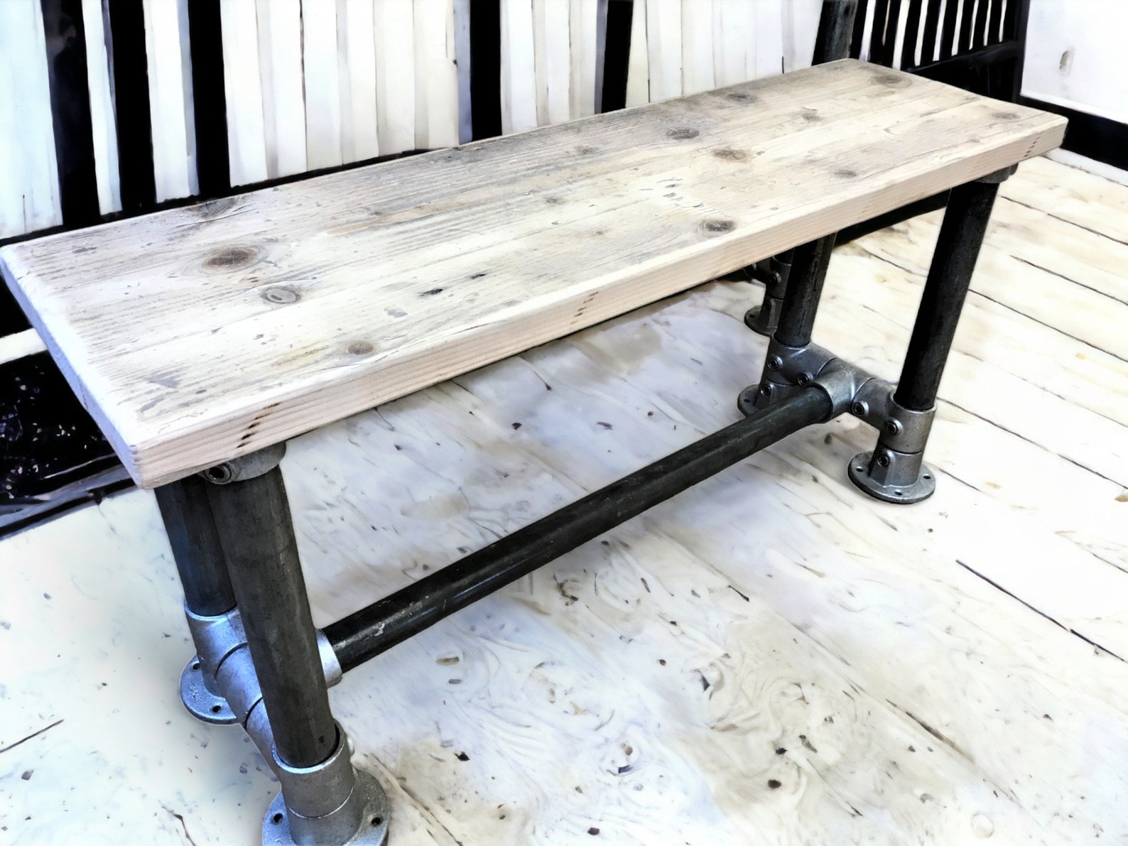 Industrial Scaffold Board Bench on Steel Scaffold Tube Seating | THE ...