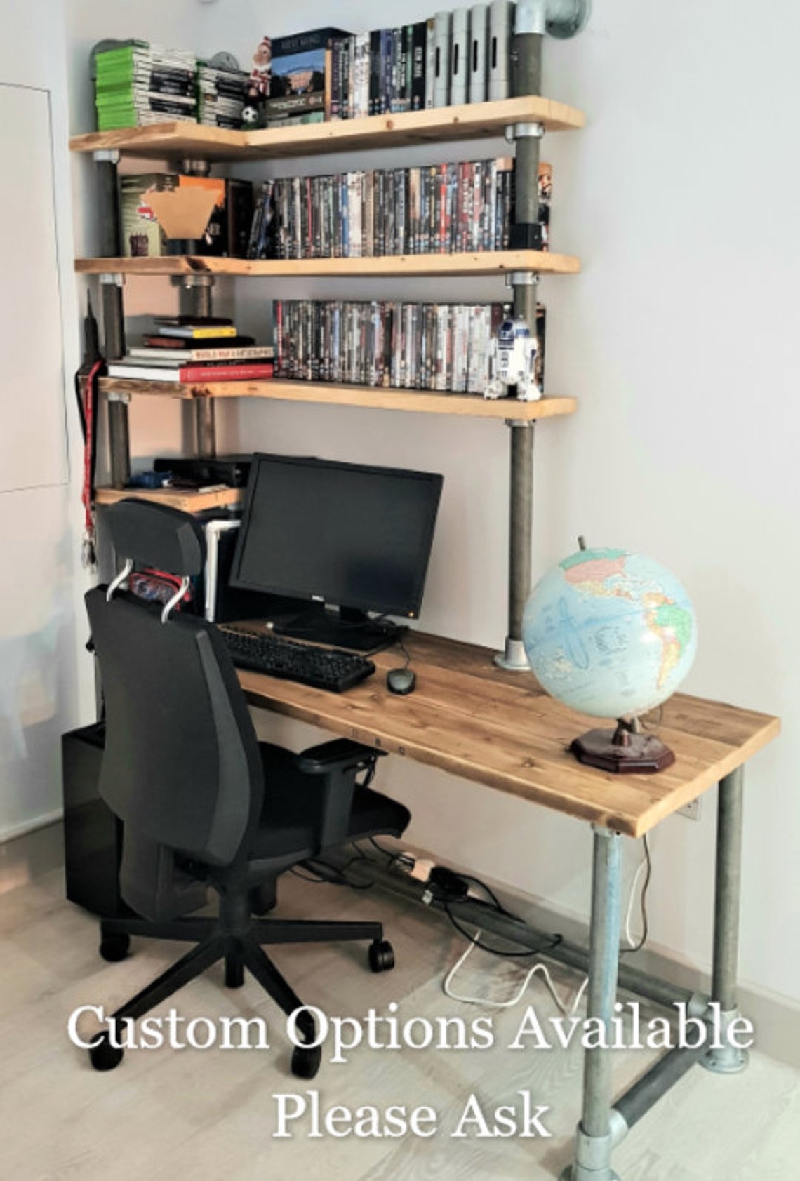 Integrated Office Desk With Hanging Drawer Custom - Etsy