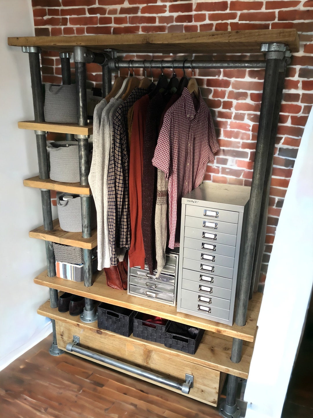 Industrial Open Wardrobe With Drawers | Reclaimed Scaffolding| THE ...