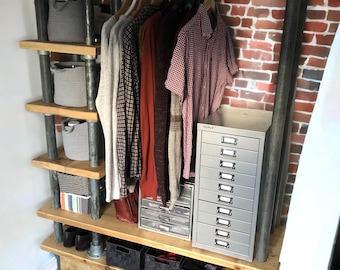 Geno Light Walnut Recycled Scaffolding Board and Galvanised Pipe ...