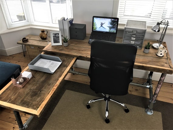 Corner Desk Office Desk Custom Made Reclaimed Scaffold Boards - Etsy
